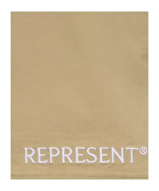 REPRESENT Logo Embroidered Relaxed Fit Shorts - Nude