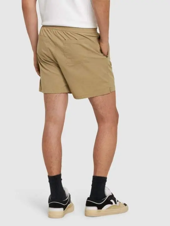 REPRESENT Logo Embroidered Relaxed Fit Shorts - Nude