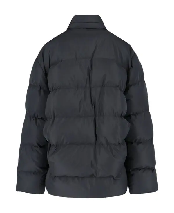 Balenciaga Logo Printed Padded Jacket - Black