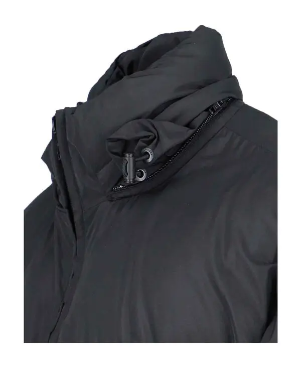 Balenciaga Logo Printed Padded Jacket - Black