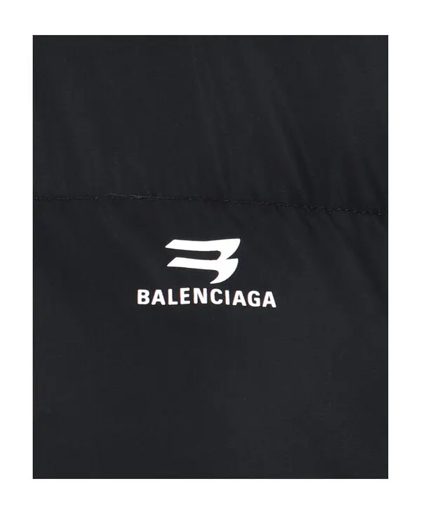 Balenciaga Logo Printed Padded Jacket - Black