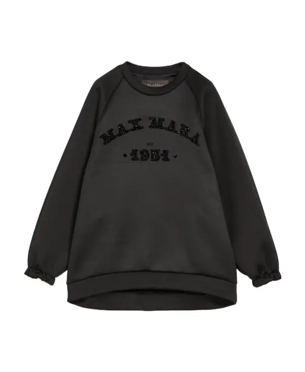 Max Mara Logo-embellished Long-sleeved Sweater - Black
