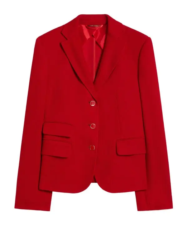Max Mara Single-breasted Blazer With Enamel Buttons - Red