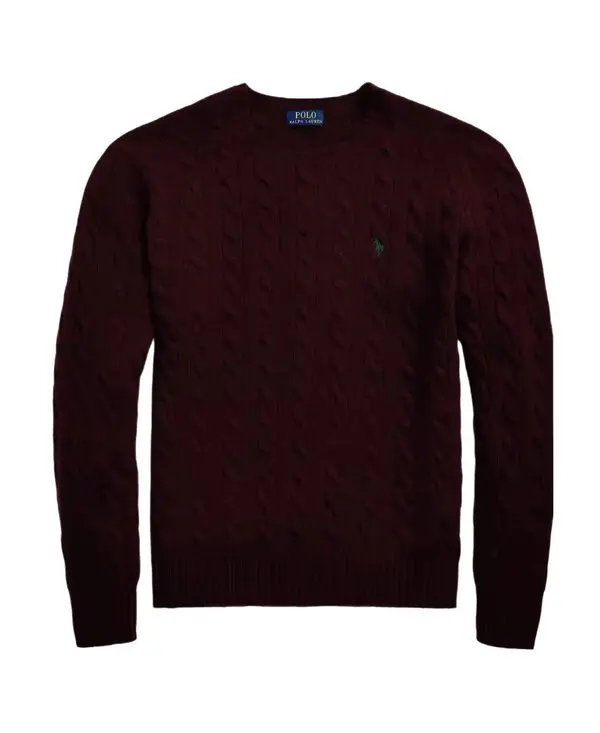 Polo Ralph Lauren Pony Embroidered Cable-knit Jumper - Brown