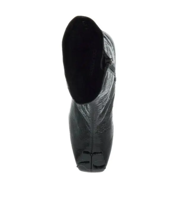 COURREGES Zip Detailed Square Toe Ankle Boots - Black