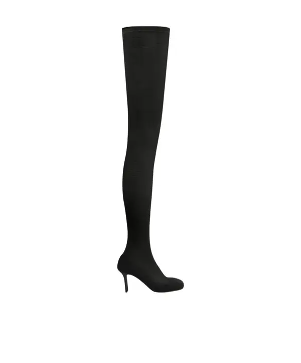 COURREGES Courrèges Over-the-knee Mesh Boots - Black
