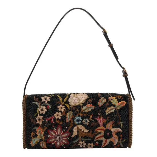 Valentino Garavani Beaded Shoulder Bag - Black