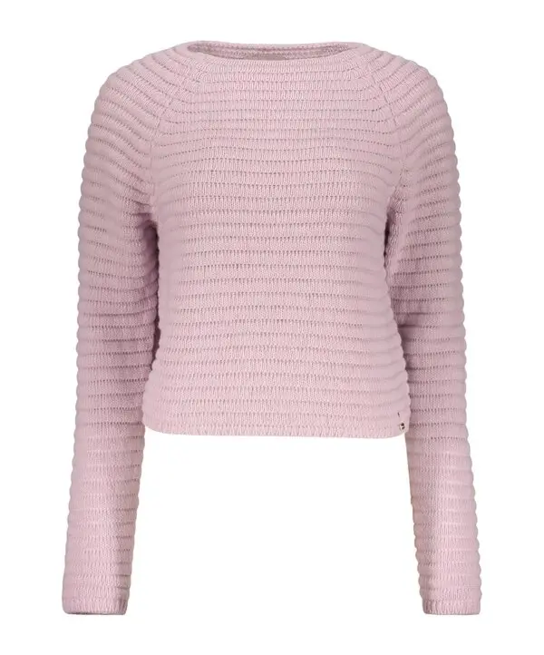 Herno Cropped Ribbed Knitted Sweater