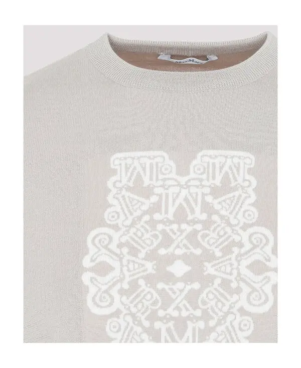 Max Mara Logo-print Wool Sweatshirt - Nude