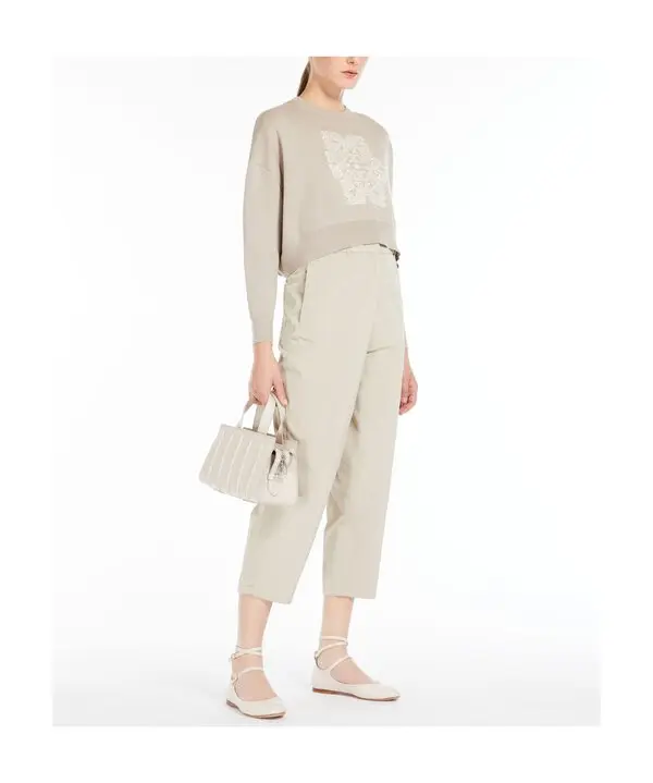 Max Mara Logo Intarsia Crewneck Jumper - Nude