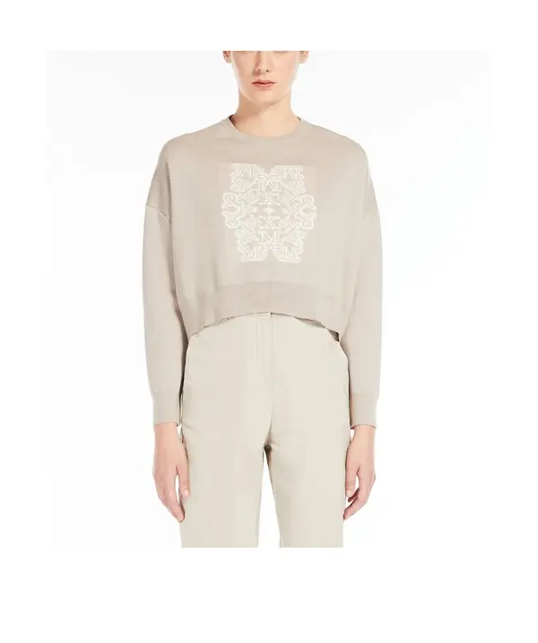 Max Mara Logo Intarsia Crewneck Jumper - Nude