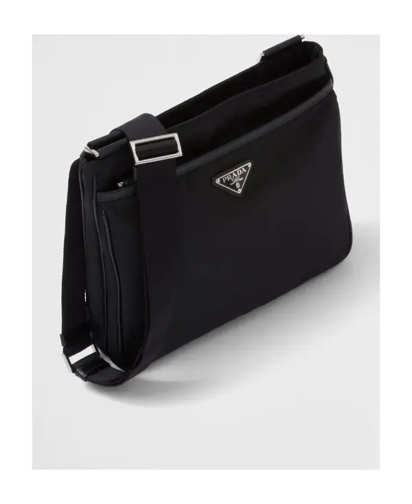 Prada Logo Plaque Zipped Messenger Bag