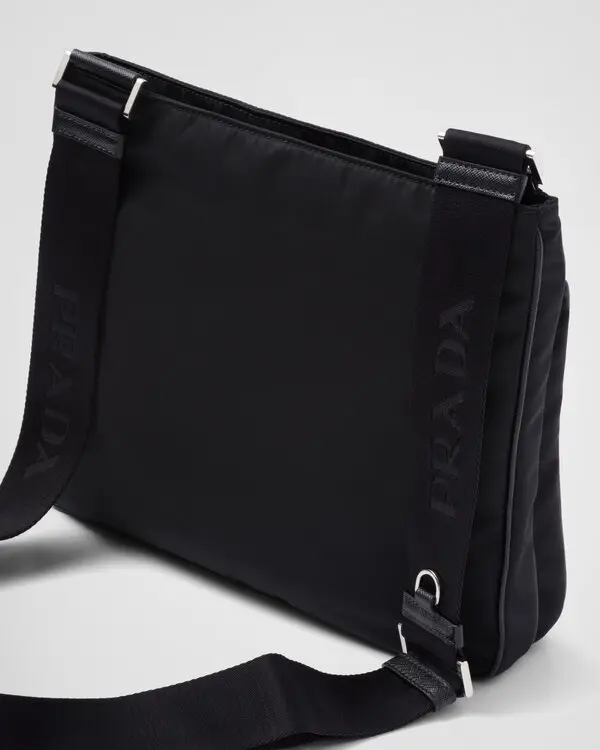 Prada Logo Plaque Zipped Messenger Bag
