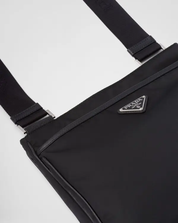 Prada Logo Plaque Zipped Messenger Bag