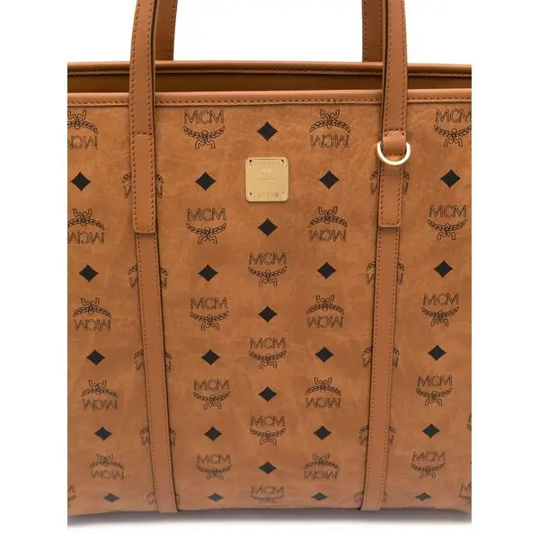 Mcm Allover Logo Printed Tote Bag