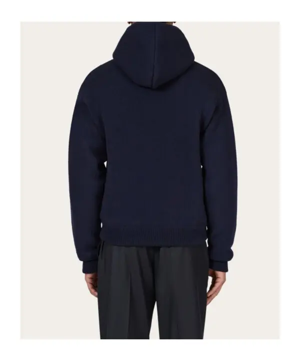 FERRAGAMO Wool Blouson With Milano Stitch And Hood