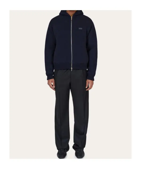 FERRAGAMO Wool Blouson With Milano Stitch And Hood