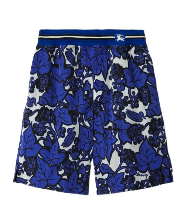 Burberry Printed Shorts With Ekd Decals - Knight Blue