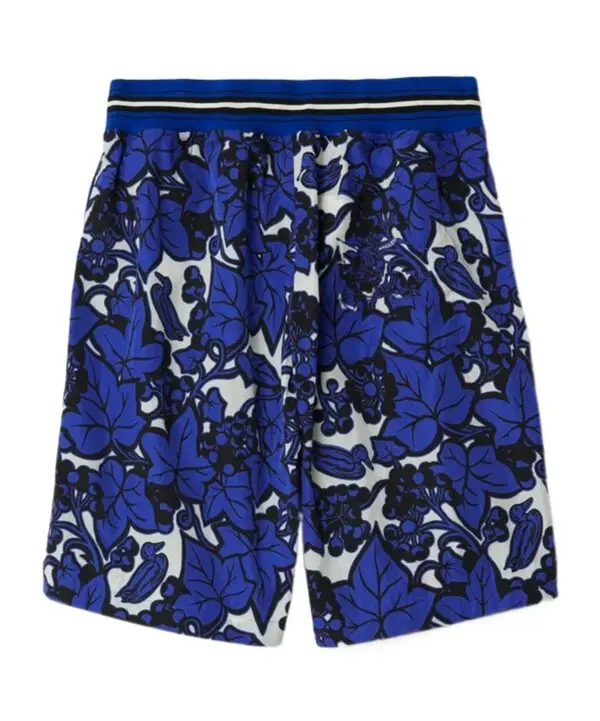 Burberry Printed Shorts With Ekd Decals - Knight Blue