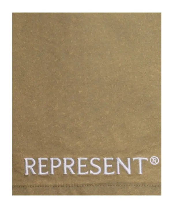 REPRESENT Logo Embroidered Elastic Waist Shorts - Green