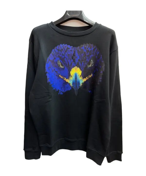 MARCELO BURLON COUNTY OF MILAN Round-collar Long-sleeve Hoodie - Black