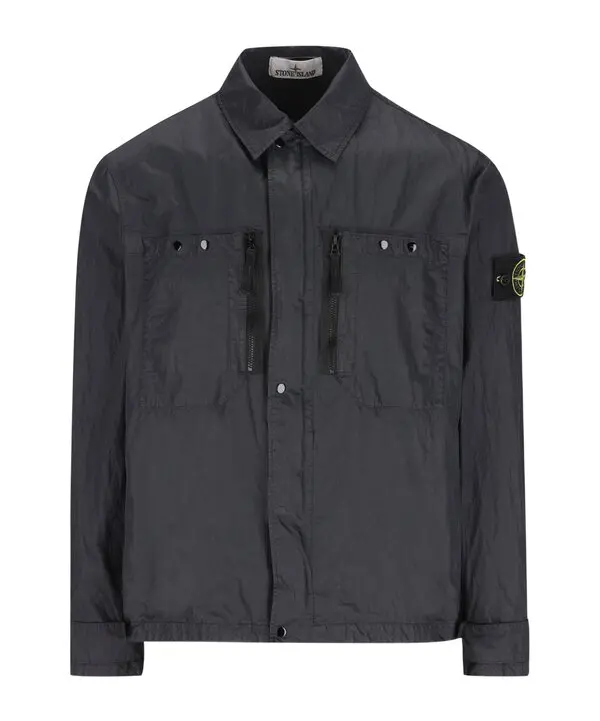 Stone Island Zip-pocket Overshirt Jacket - Blue
