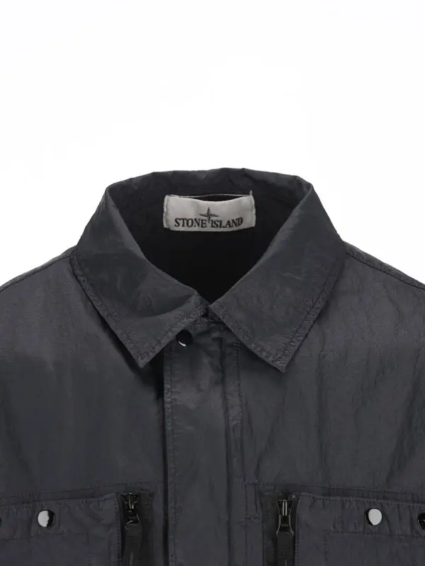 Stone Island Zip-pocket Overshirt Jacket - Blue