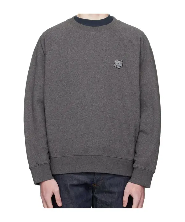 Maison Kitsuné Bold Fox Head Patch Crewneck Sweatshirt - Black