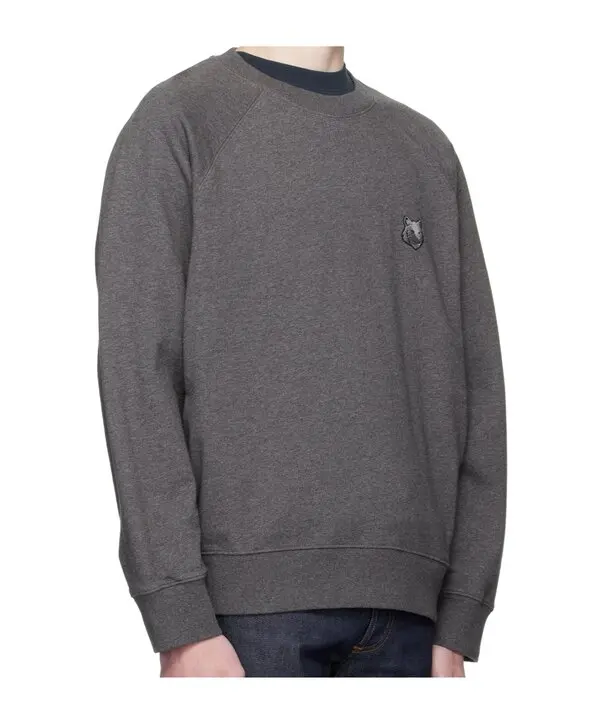 Maison Kitsuné Bold Fox Head Patch Crewneck Sweatshirt - Black