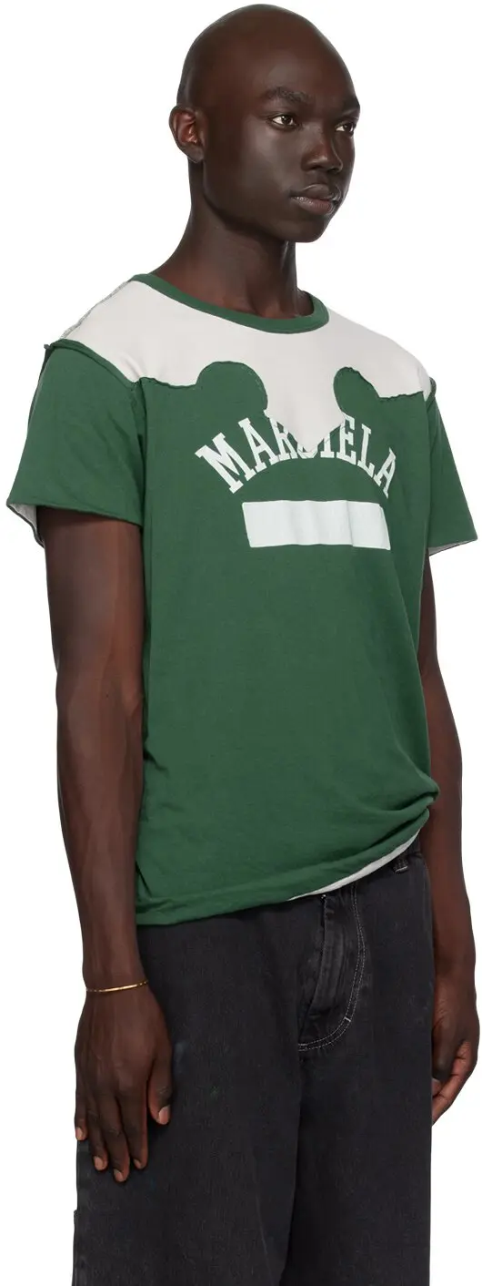 MAISON MARGIELA Distressed Crewneck T-shirt - Green