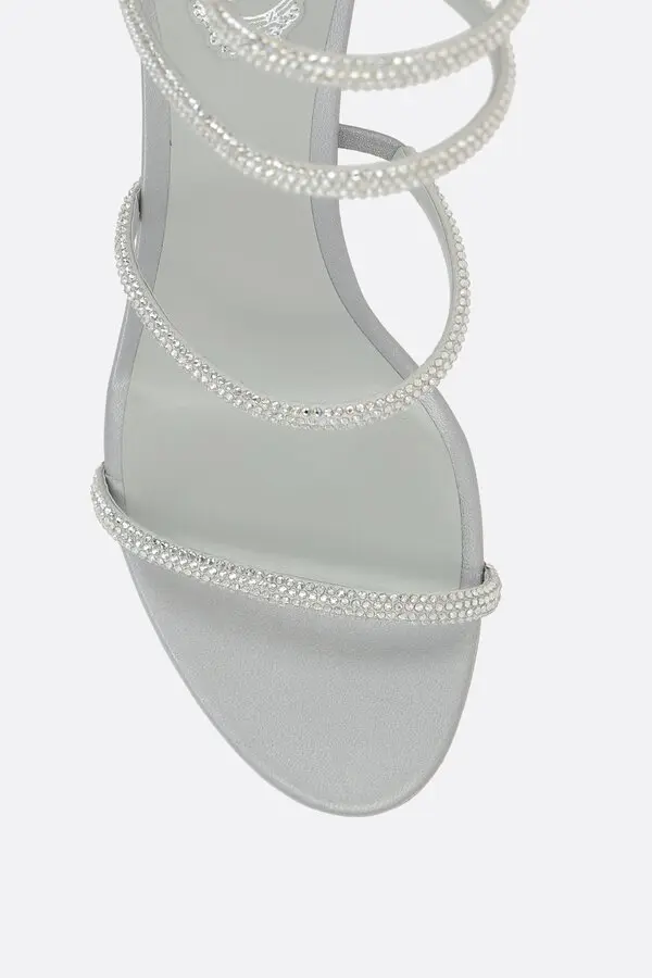 Rene Caovilla Cleo Embellished Serpent Ankle Strap Sandals - Gray