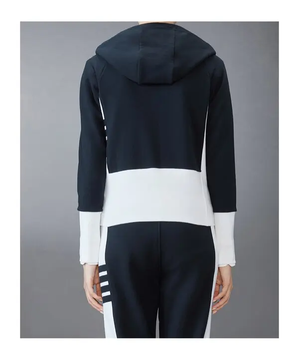 Thom Browne Logo Patch Zipped Hoodie