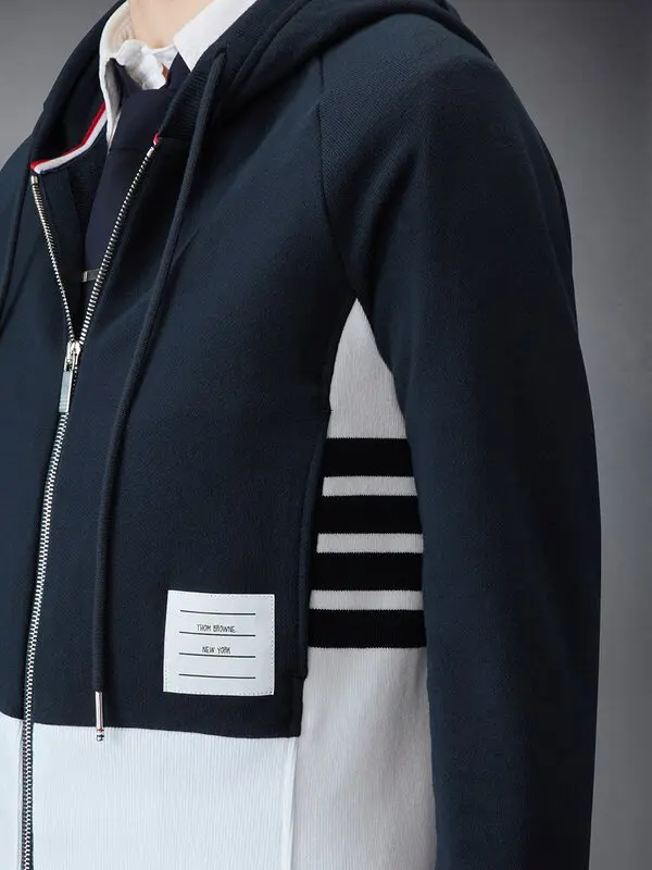 Thom Browne Logo Patch Zipped Hoodie