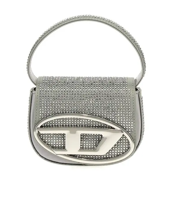 DIESEL® 1dr Xs Logo Plaque Embellished Crossbody Bag - Gray