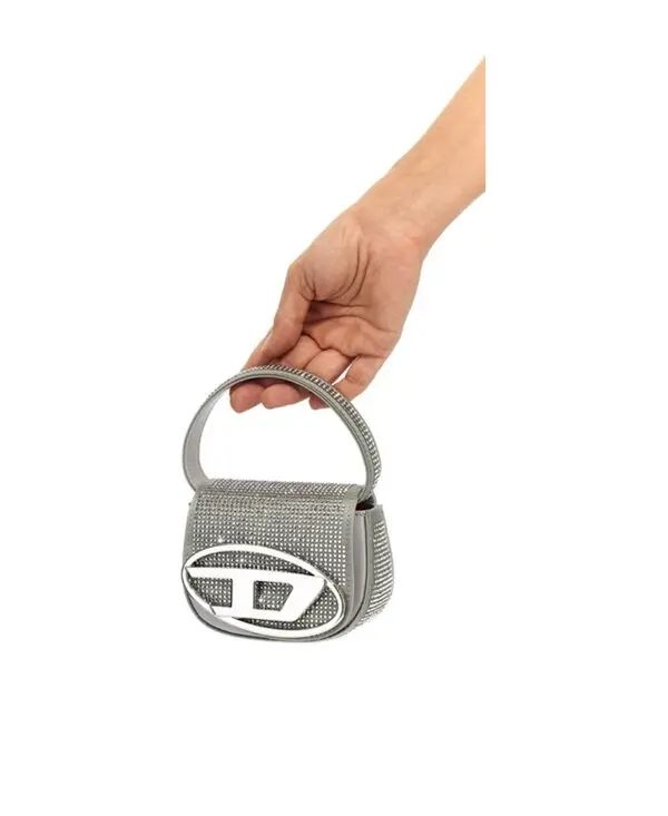 DIESEL® 1dr Xs Logo Plaque Embellished Crossbody Bag - Gray