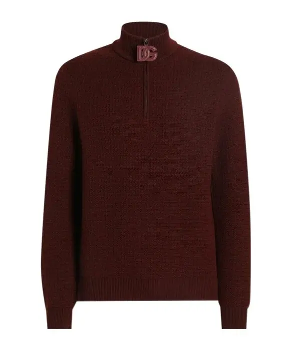 Dolce & Gabbana Half-zip Waffle-knit Sweater