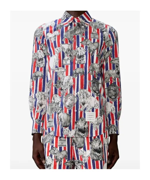 Thom Browne Toile-detail Long-sleeve Shirt