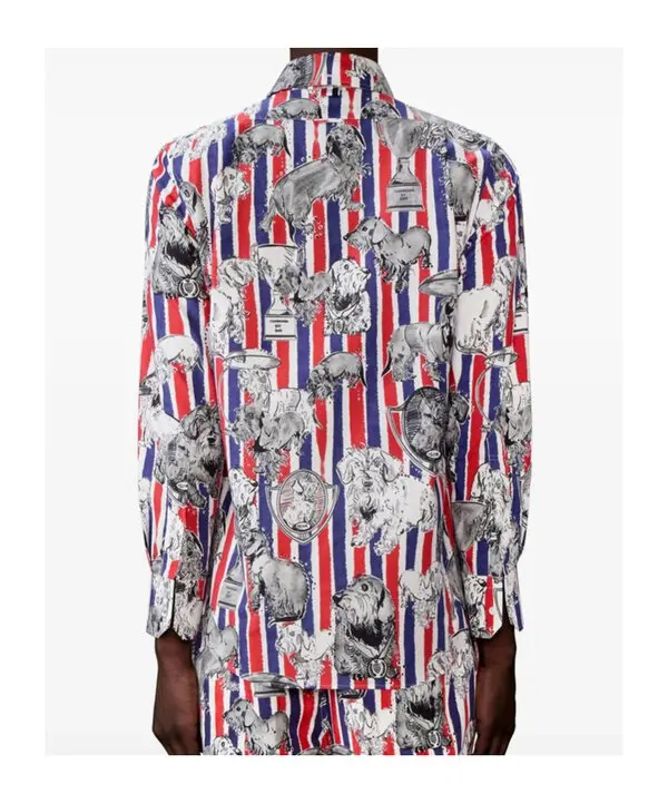 Thom Browne Toile-detail Long-sleeve Shirt