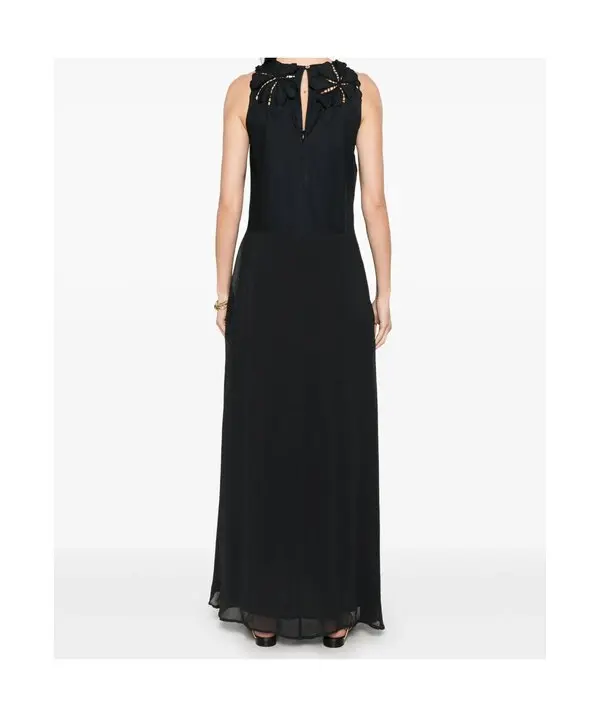 FORTE_FORTE Floral Applique Maxi Dress