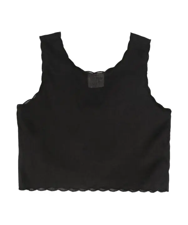 FORTE_FORTE Scallop Trim Tank Top - Black
