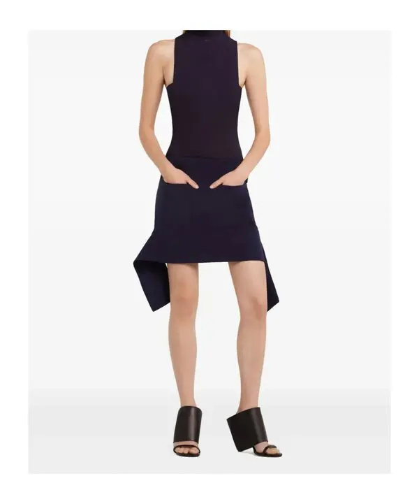 COURREGES Courrèges Belted Mini Skirt - Navy Blue