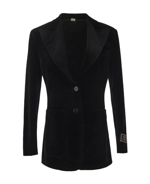 Gucci Velvet Single-breasted Blazer - Black