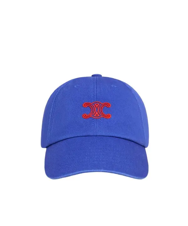 Celine Vivienne Cap In Cotton Twill - Blue/red