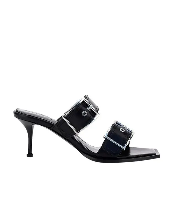 Alexander McQueen Buckled High Heel Sandals - Black