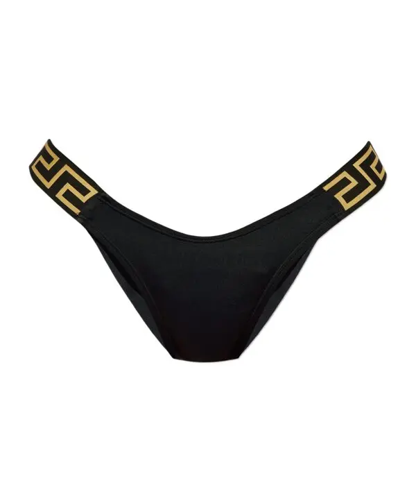Versace Logo Band Bikini Bottoms - Black