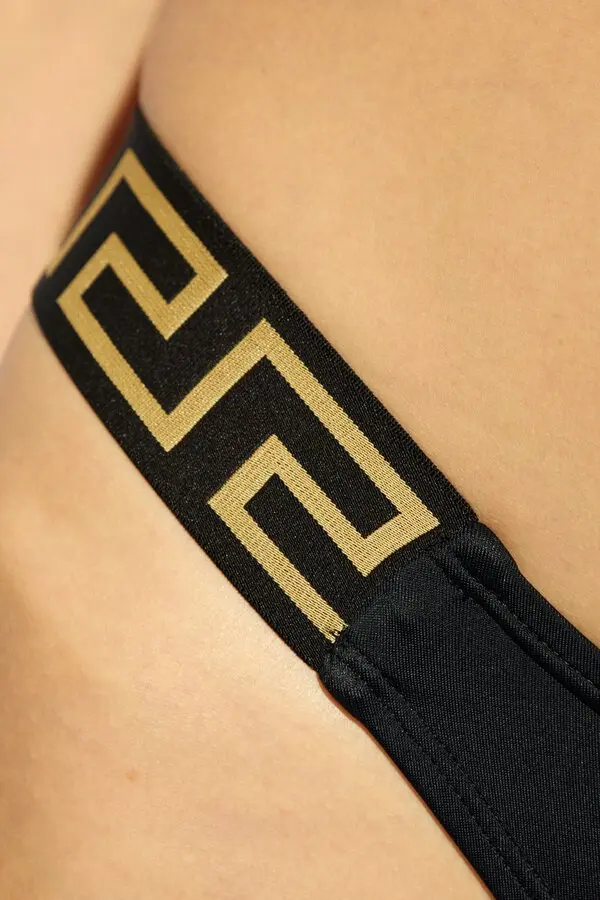 Versace Logo Band Bikini Bottoms - Black