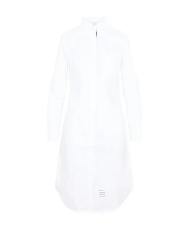 Thom Browne Knee-length Buttoned Shirt Dress - White