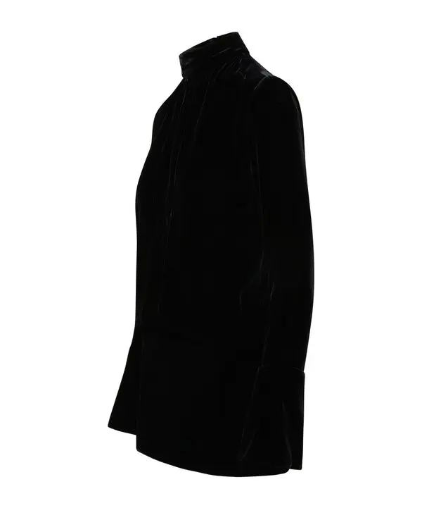 Saint Laurent Cut-out Detailed Long-sleeved Dress