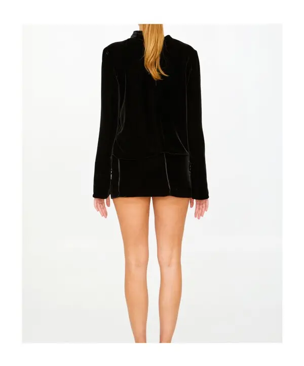Saint Laurent Cut-out Detailed Long-sleeved Dress