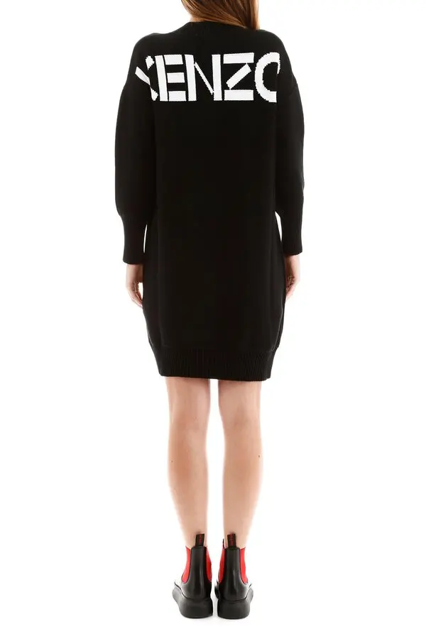 Kenzo Long-sleeved Knitted Dress
